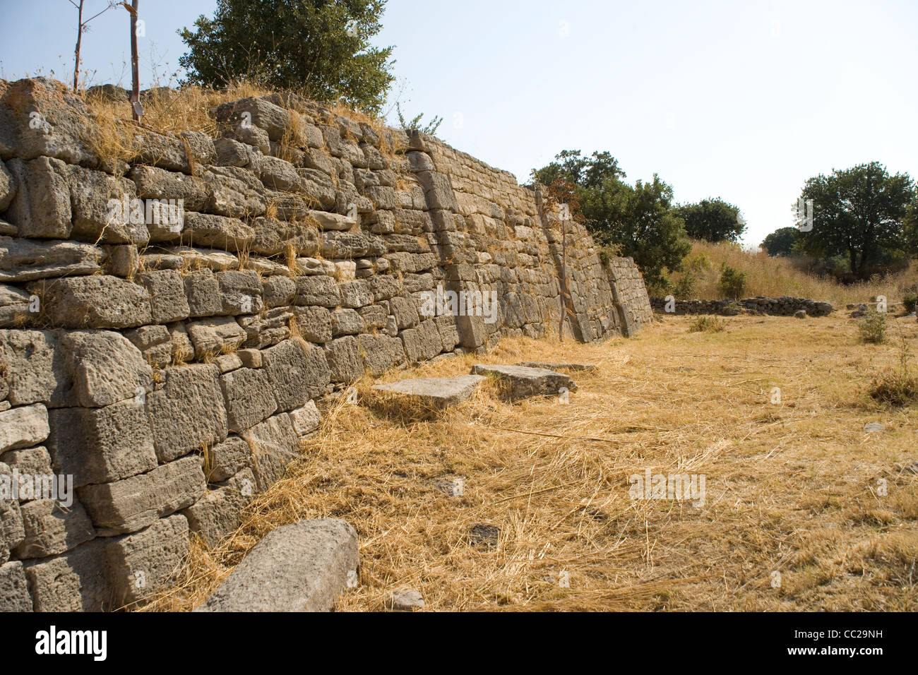 The walls of the archaeological site of Troy, Turkey Stock Photo - Alamy