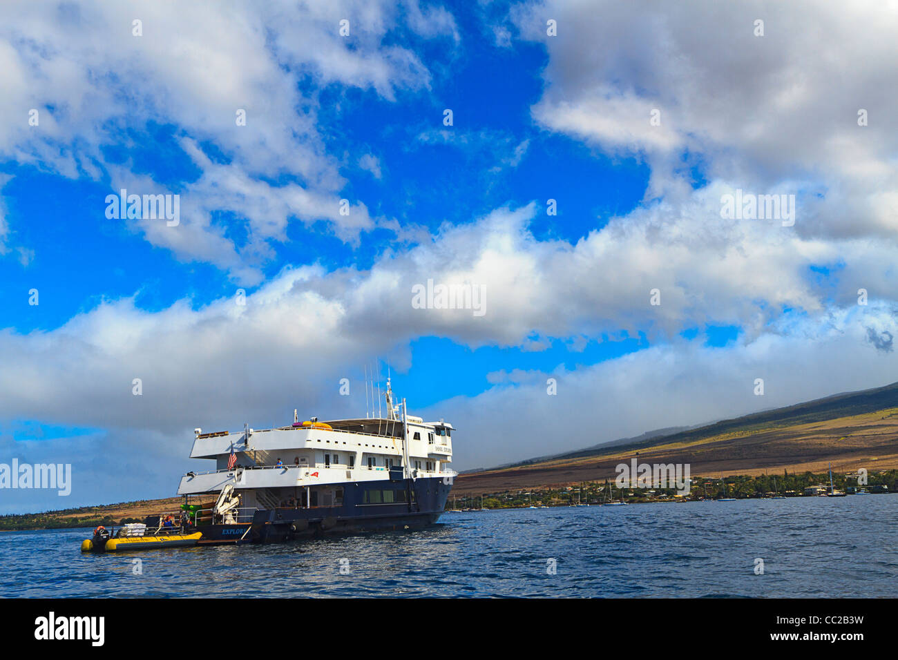 American Safari Cruises cruise yacht, Safari Explorer, in waters off ...