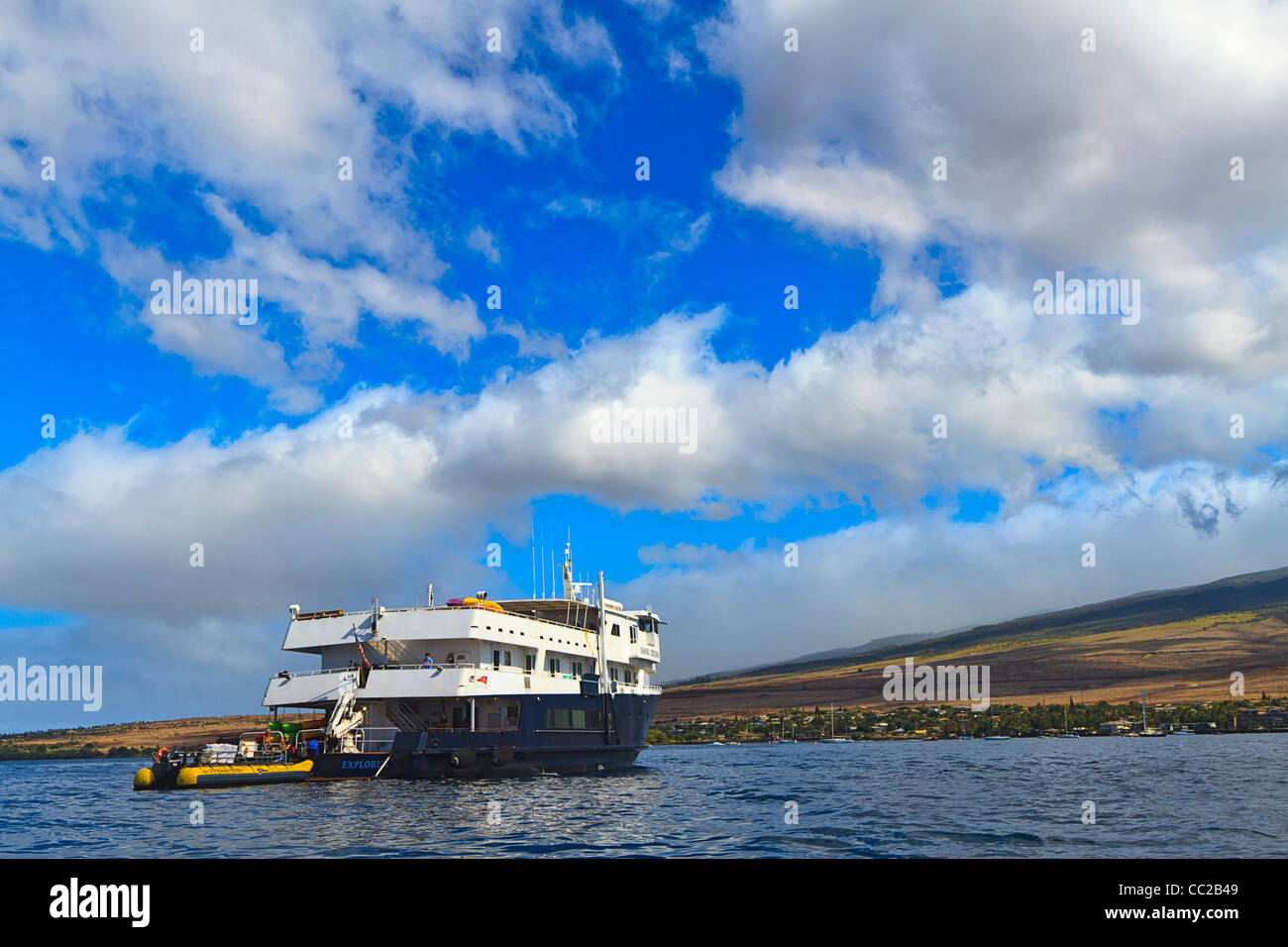 American Safari Cruises cruise yacht, Safari Explorer, in waters off ...