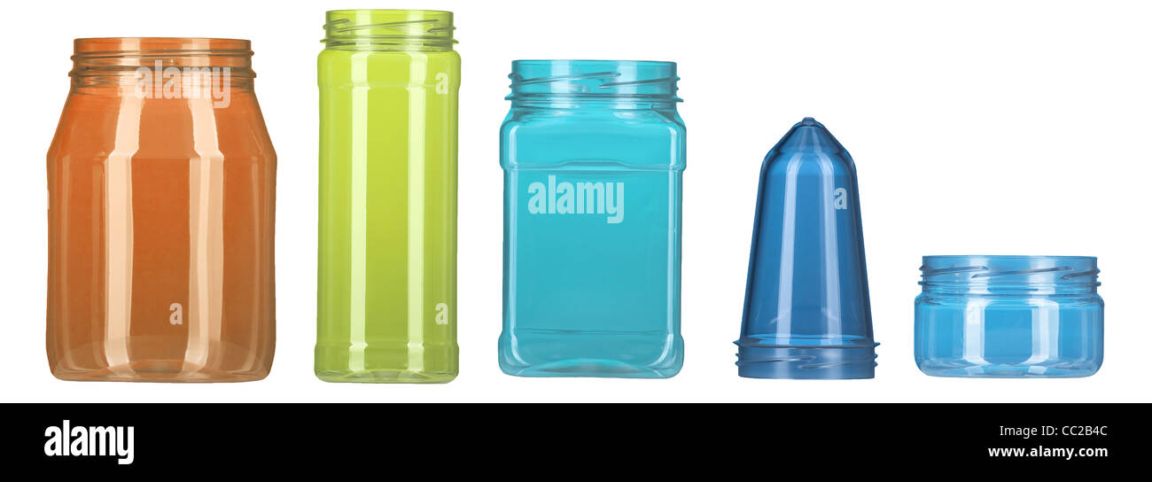 Set of transparent color plastic bottle isolated Stock Photo - Alamy