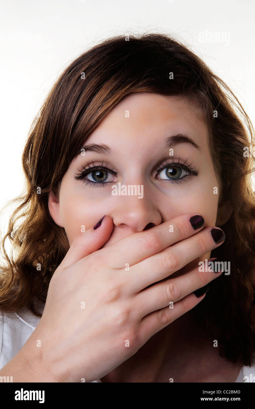 woman doing one of the expression from the Three Wise Monkeys idea ...