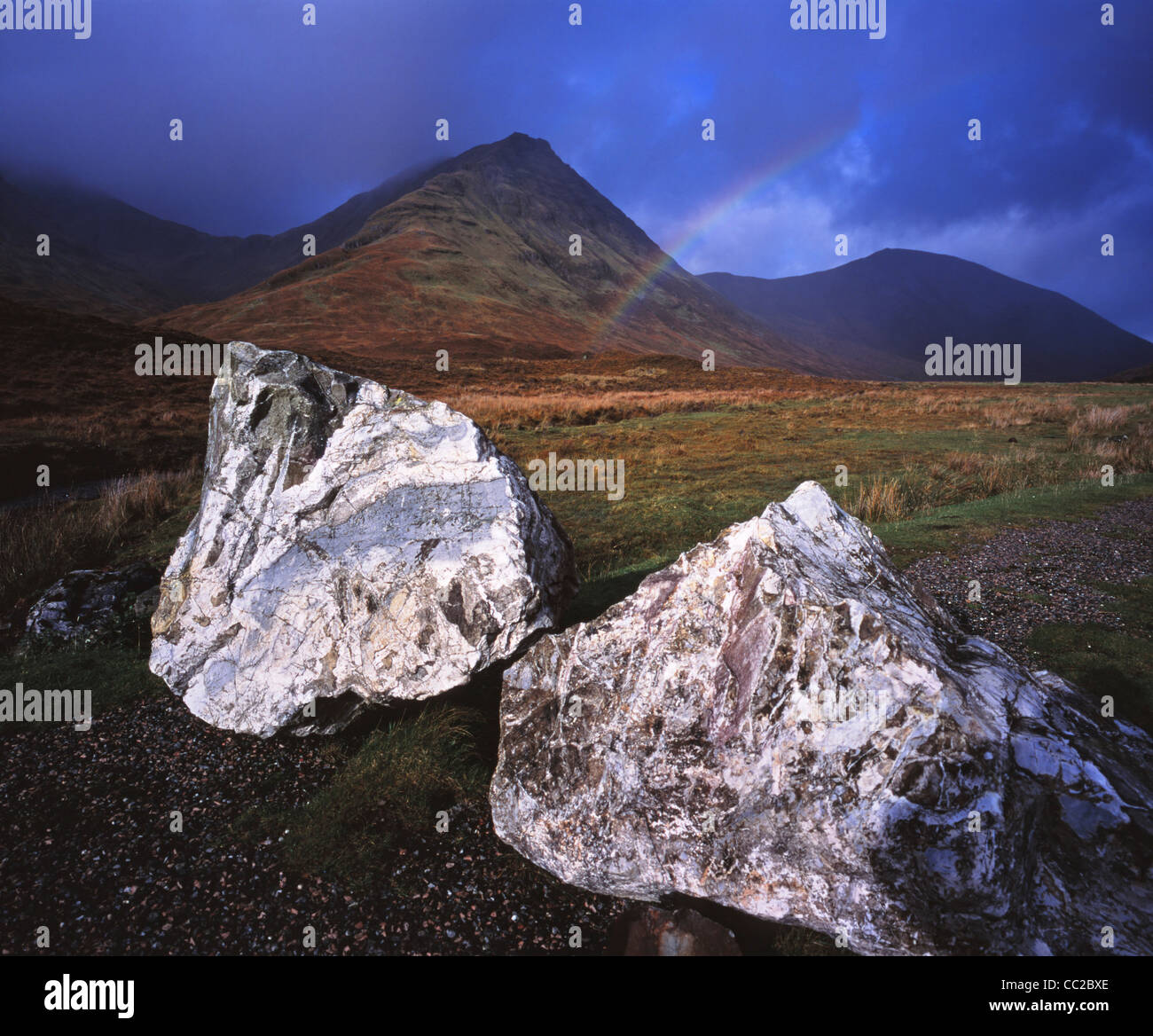 Isle of Skye landscape with rainbow, Isle of Skye, Scotland Stock Photo ...
