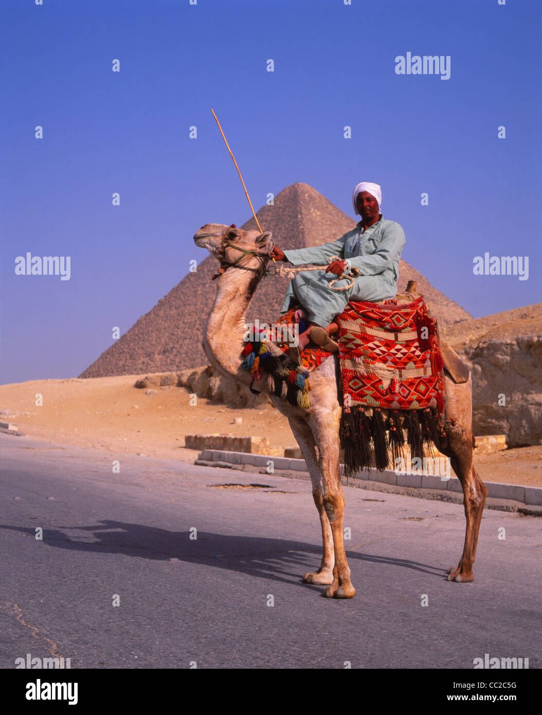 Camel Rider, The Pyramids, Giza, Cairo, Egypt Stock Photo - Alamy