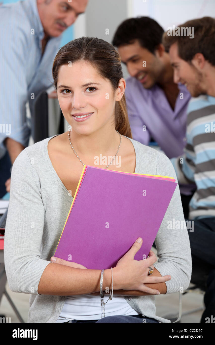 a girl posing in a classroom Stock Photo - Alamy