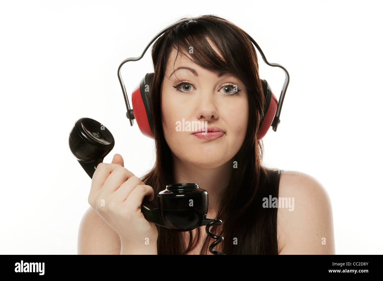 Landline woman ear hi-res stock photography and images - Alamy