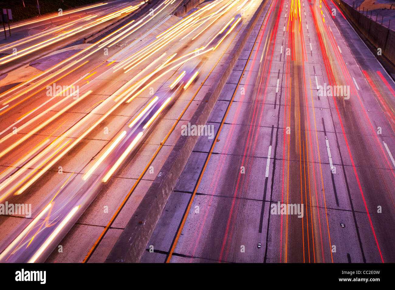 Freeway Traffic at Night Stock Photo - Alamy