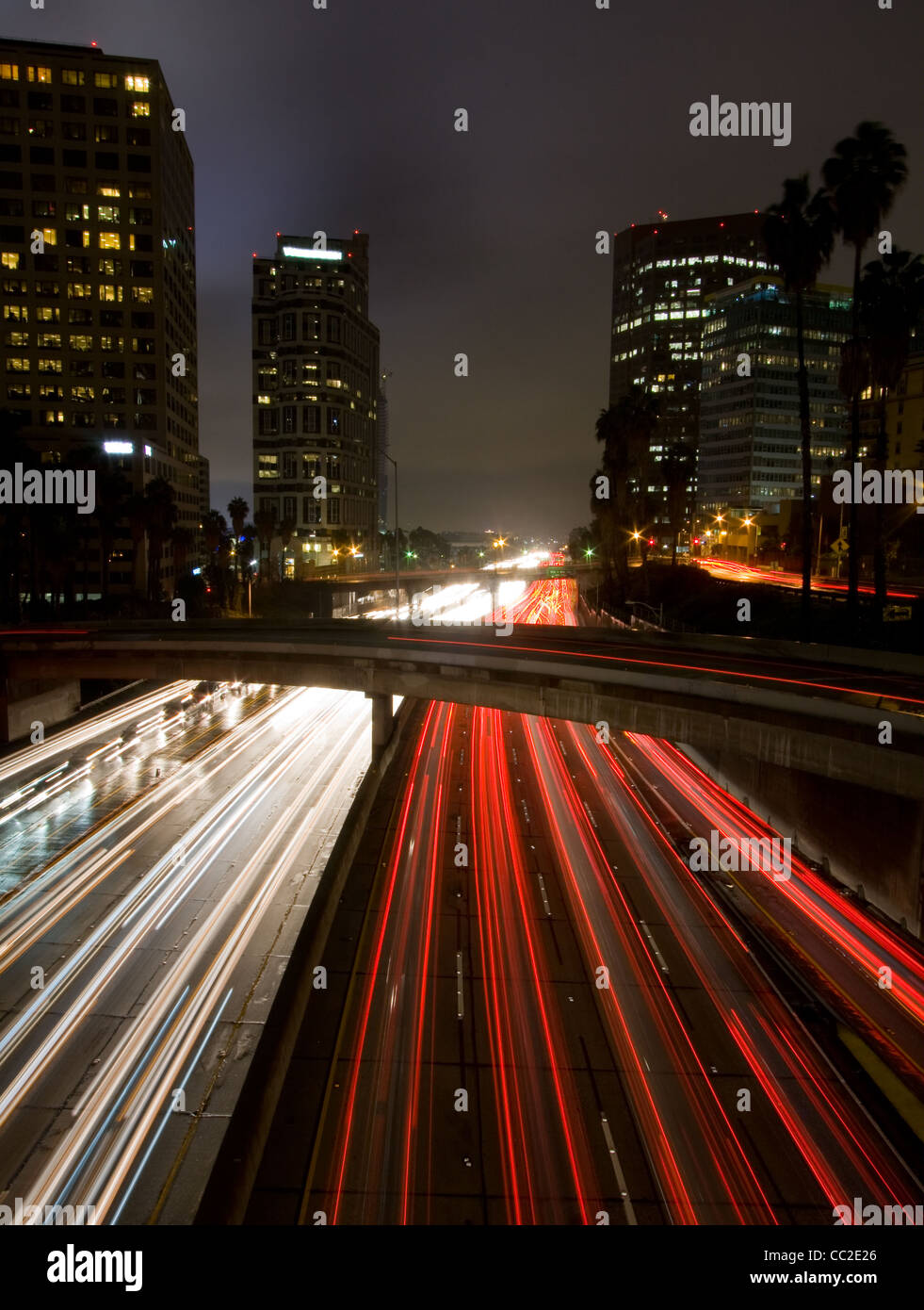 Los Angeles, Urban City at Sunset with Freeway Trafic Stock Photo - Alamy
