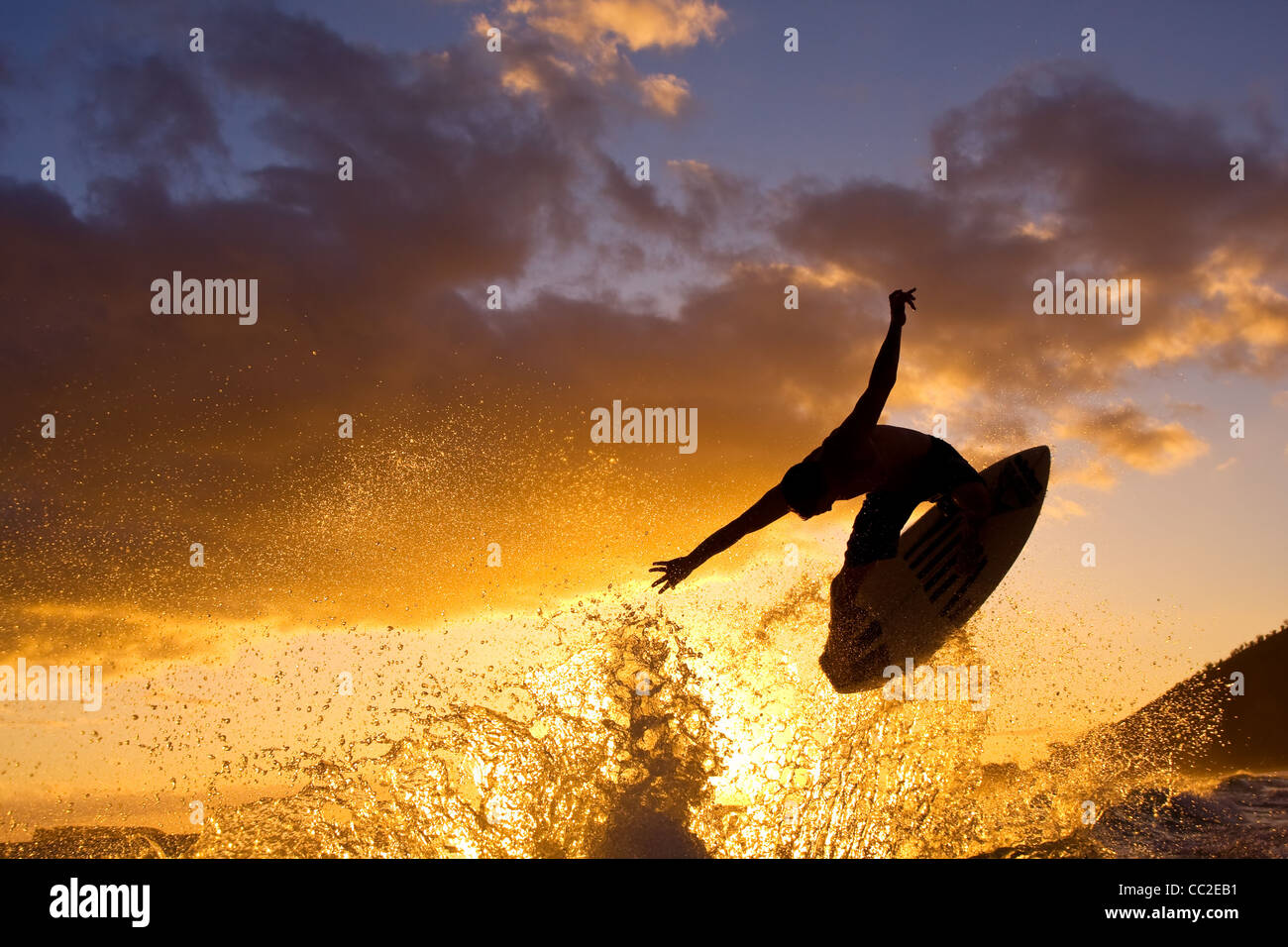 Surfer catching wave hi-res stock photography and images - Alamy
