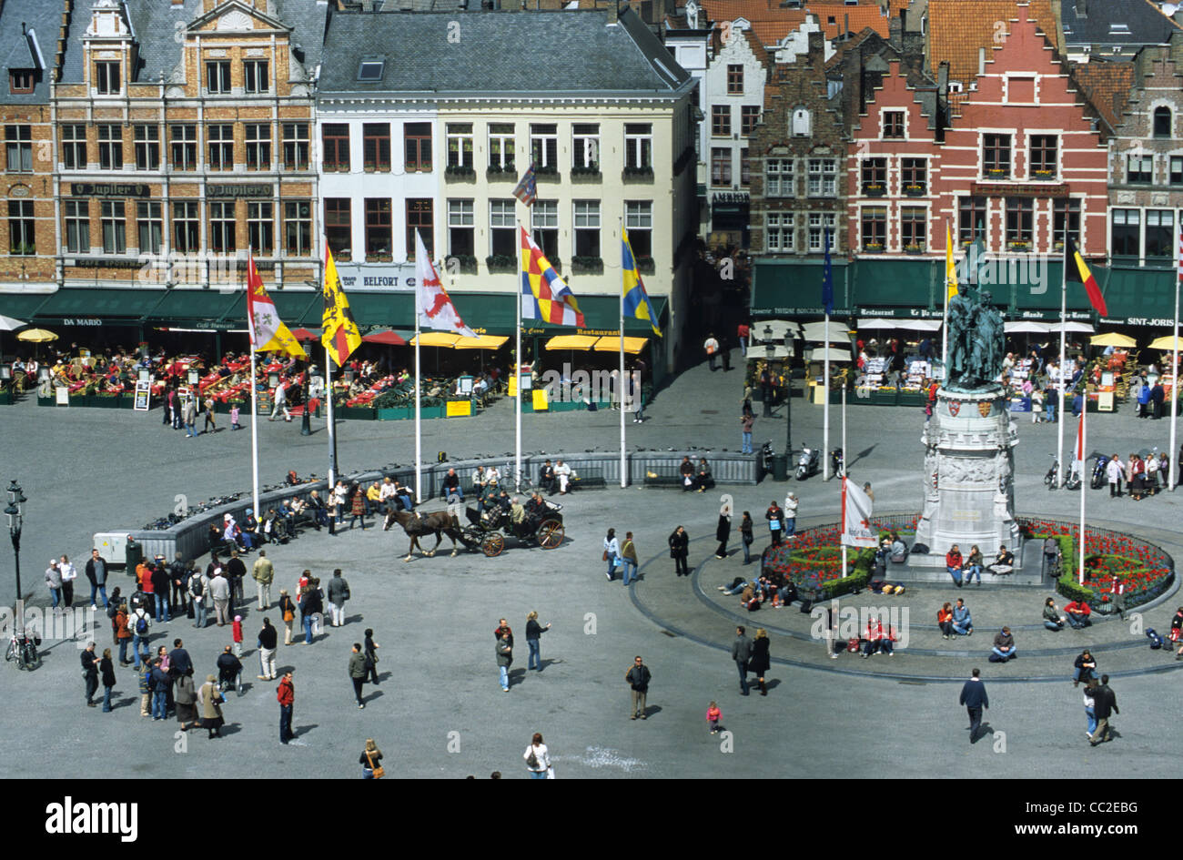 Bruges market square aerial hi-res stock photography and images - Alamy