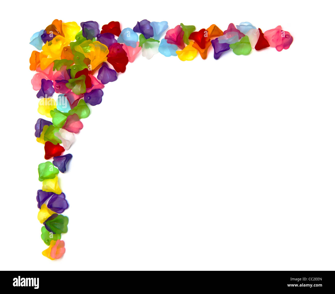 corner of colorful beads isolated on white background Stock Photo - Alamy