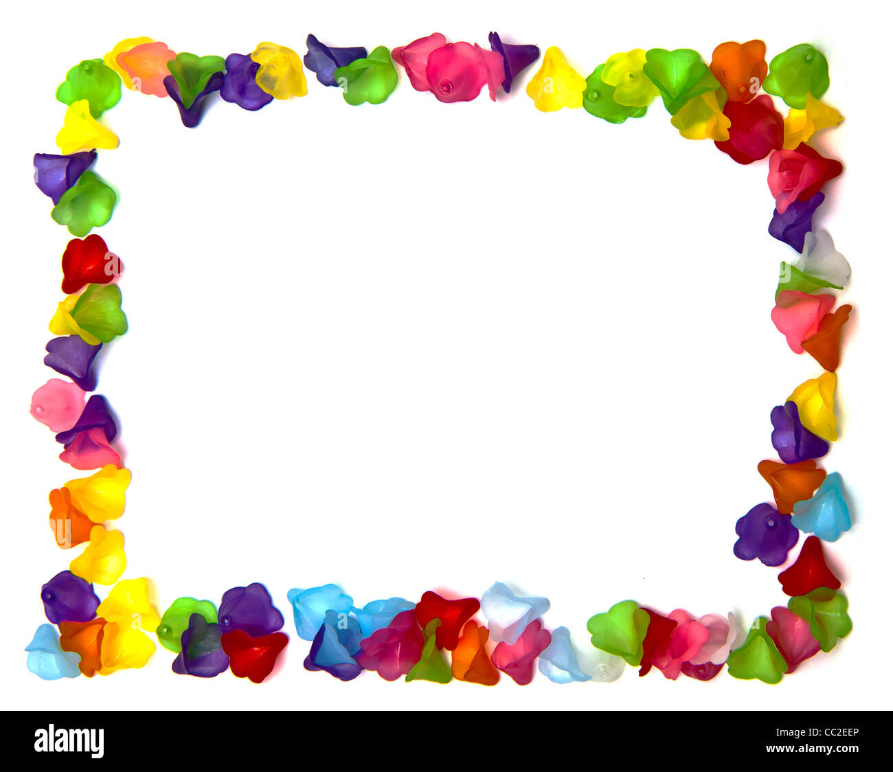 frame of colorful beads isolated on white background Stock Photo - Alamy