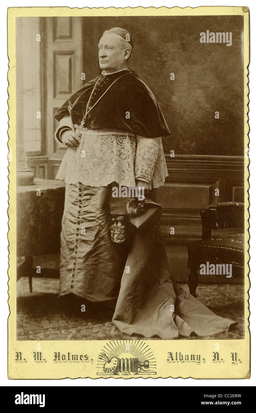 Circa 1880s cabinet card of a Catholic bishop or cardinal. From an ...