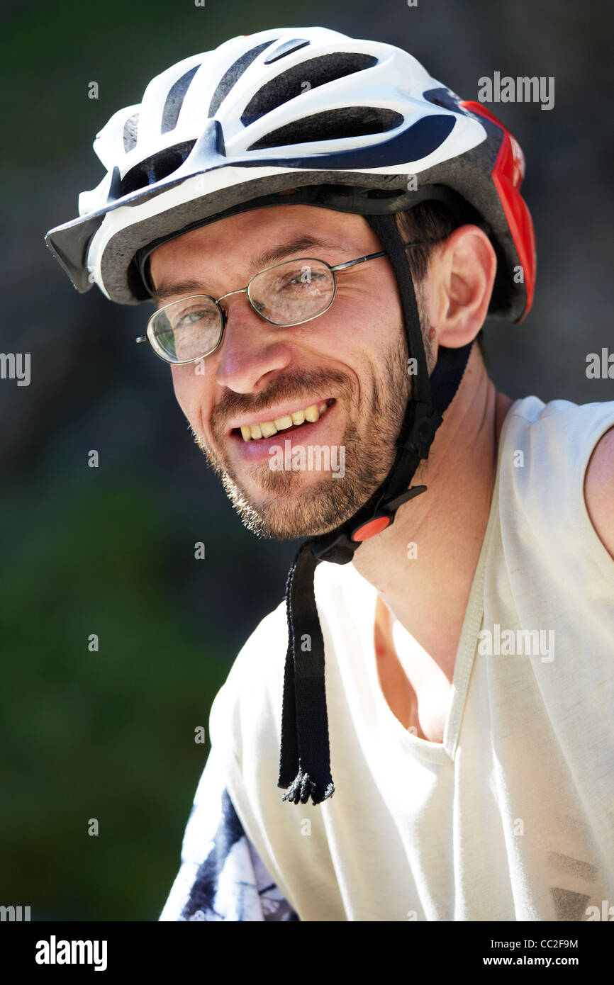 Portrait of a mountain biker Stock Photo - Alamy