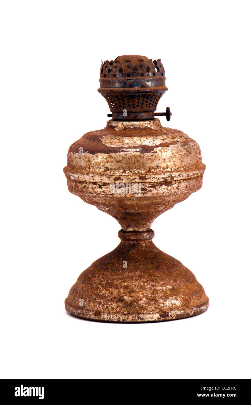 isolated on white old and rusted lamp Stock Photo - Alamy