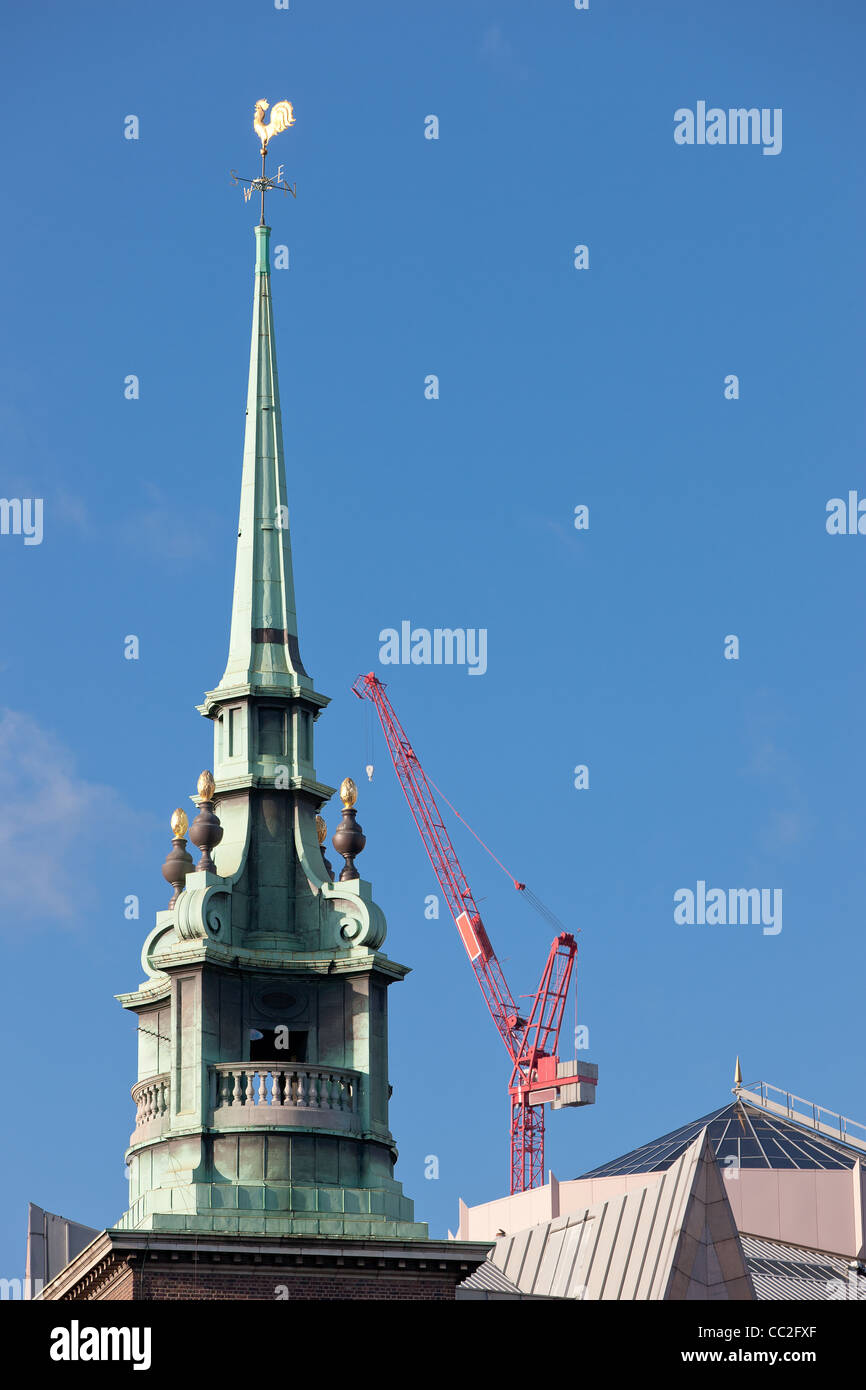 Spire and crane Stock Photo - Alamy