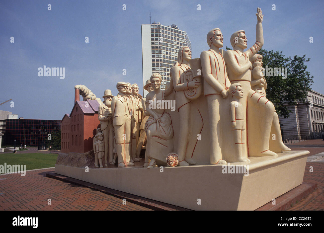 UK, England, Birmingham, the statue to progress in centenary square in ...