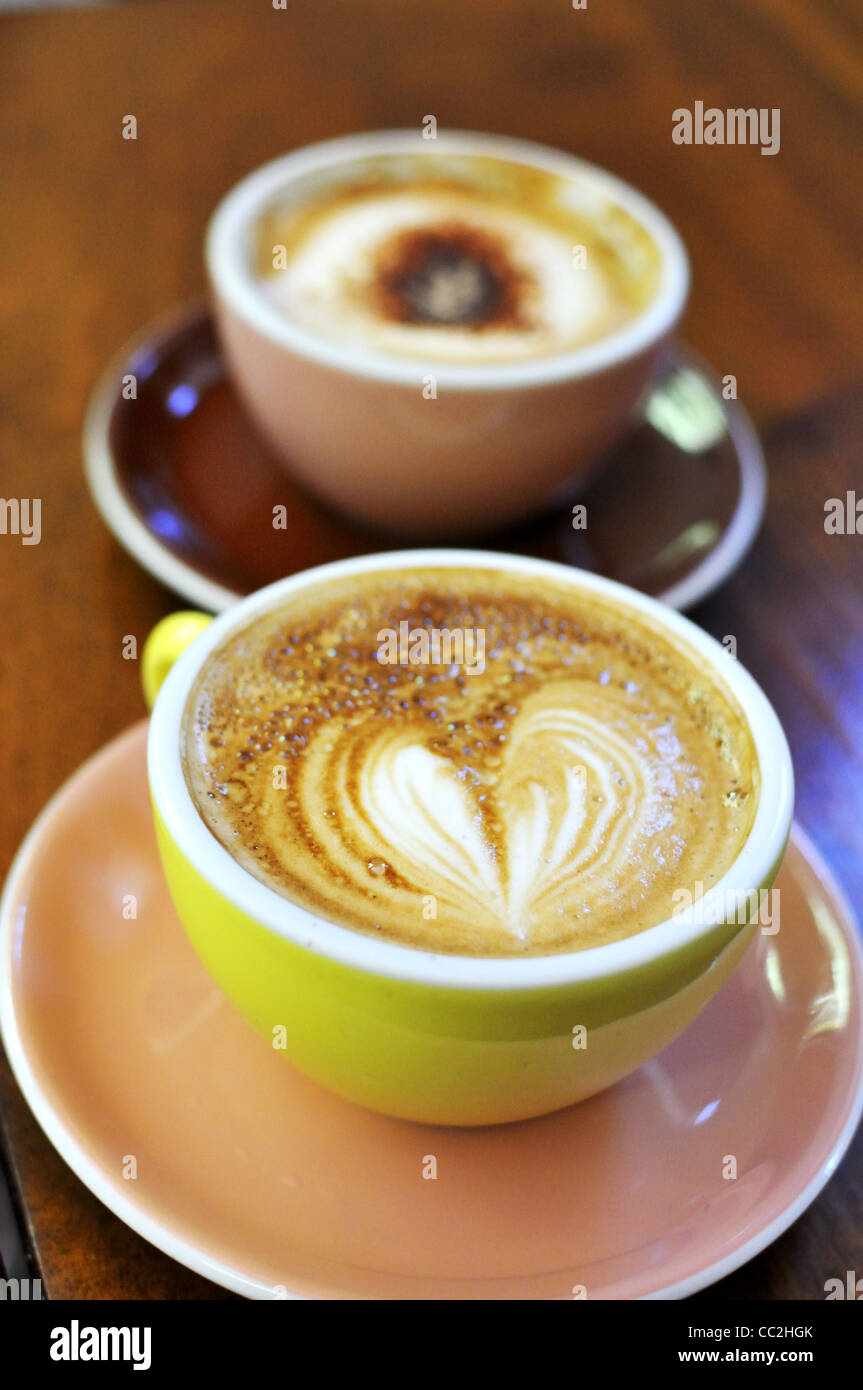 Two cups of coffee Stock Photo - Alamy