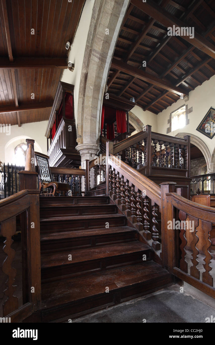 Milbanke family pew at the church of St Peter, Croft, Yorkshire North ...