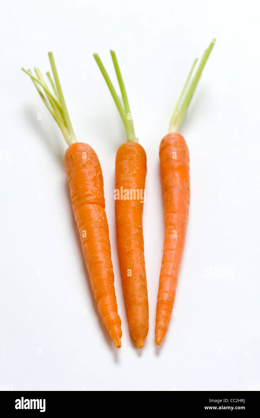 three carrots isolated on white Stock Photo - Alamy