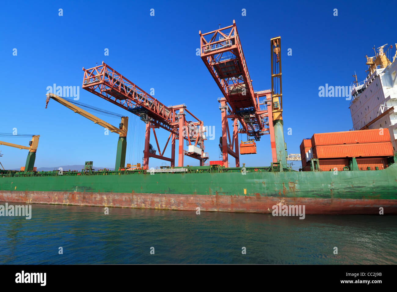 Loading crane in a vessel hi-res stock photography and images - Alamy