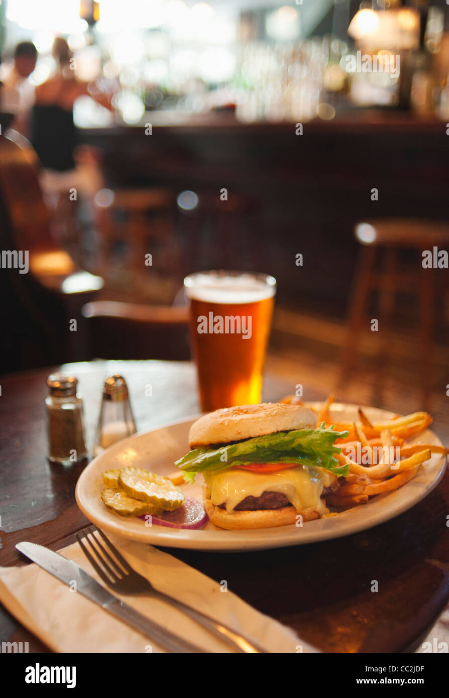USA, New York City, Lunch on diner table Stock Photo - Alamy