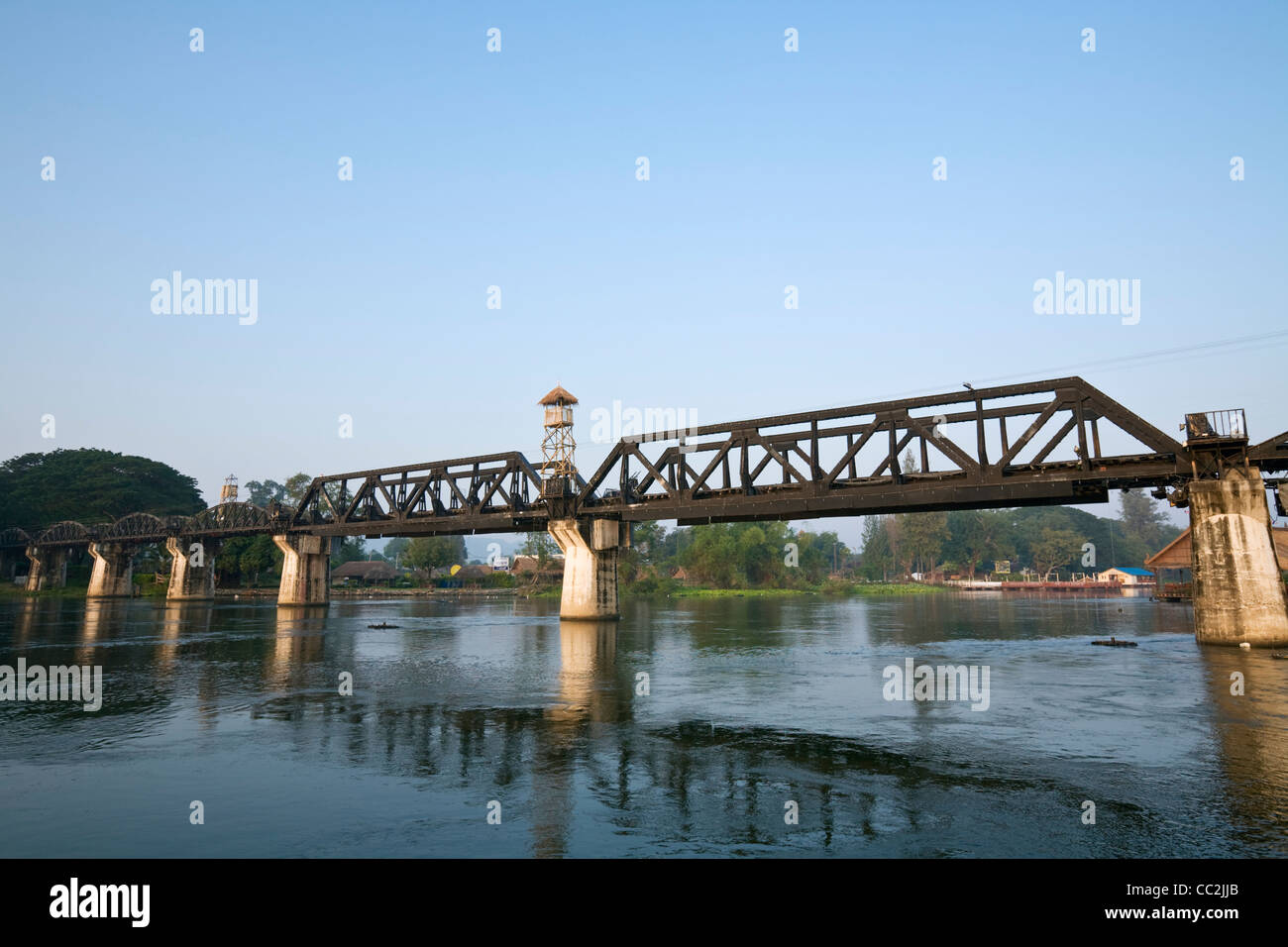 The Death Railway Bridge (Bridge over the River Kwai). Kanchanaburi ...