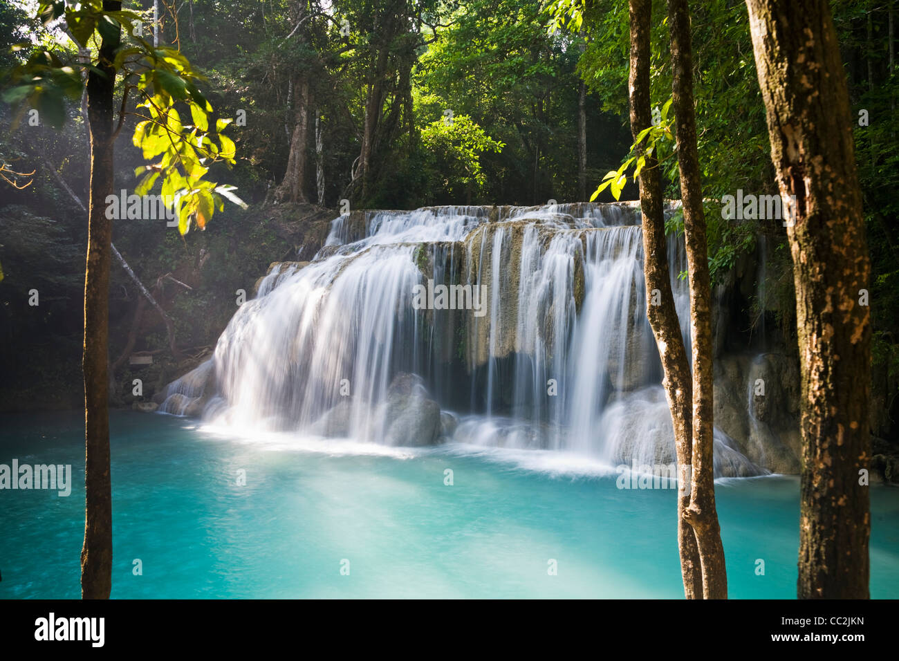 Erawan Falls. Erawan National Park, Kanchanaburi, Thailand Stock Photo ...