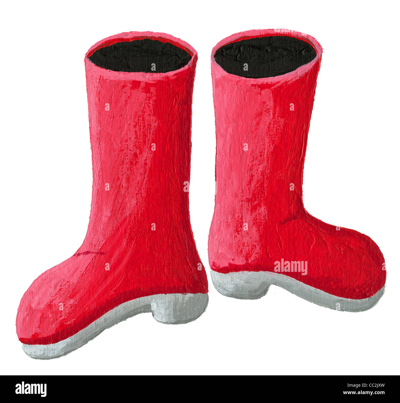 Acrylic illustration of red boots Stock Photo - Alamy