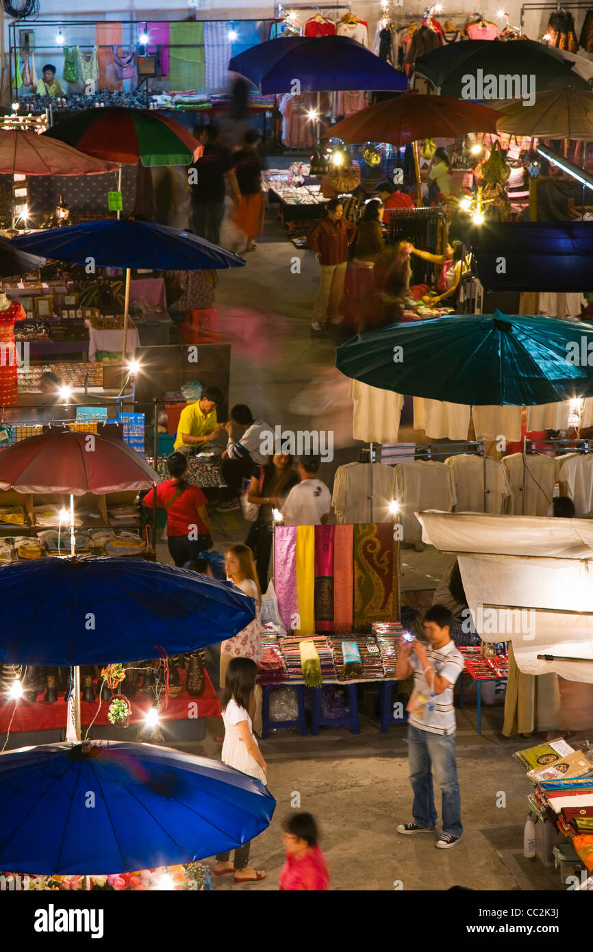 Night market stalls at the Sunday Market Walking Street. Chiang Mai ...