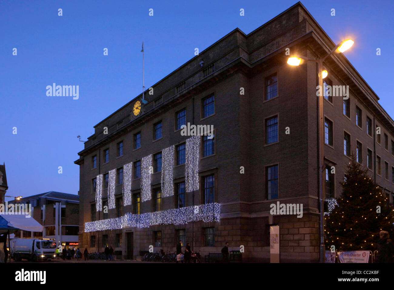 Christmas lights on the Guildhall Cambridge England Stock Photo - Alamy