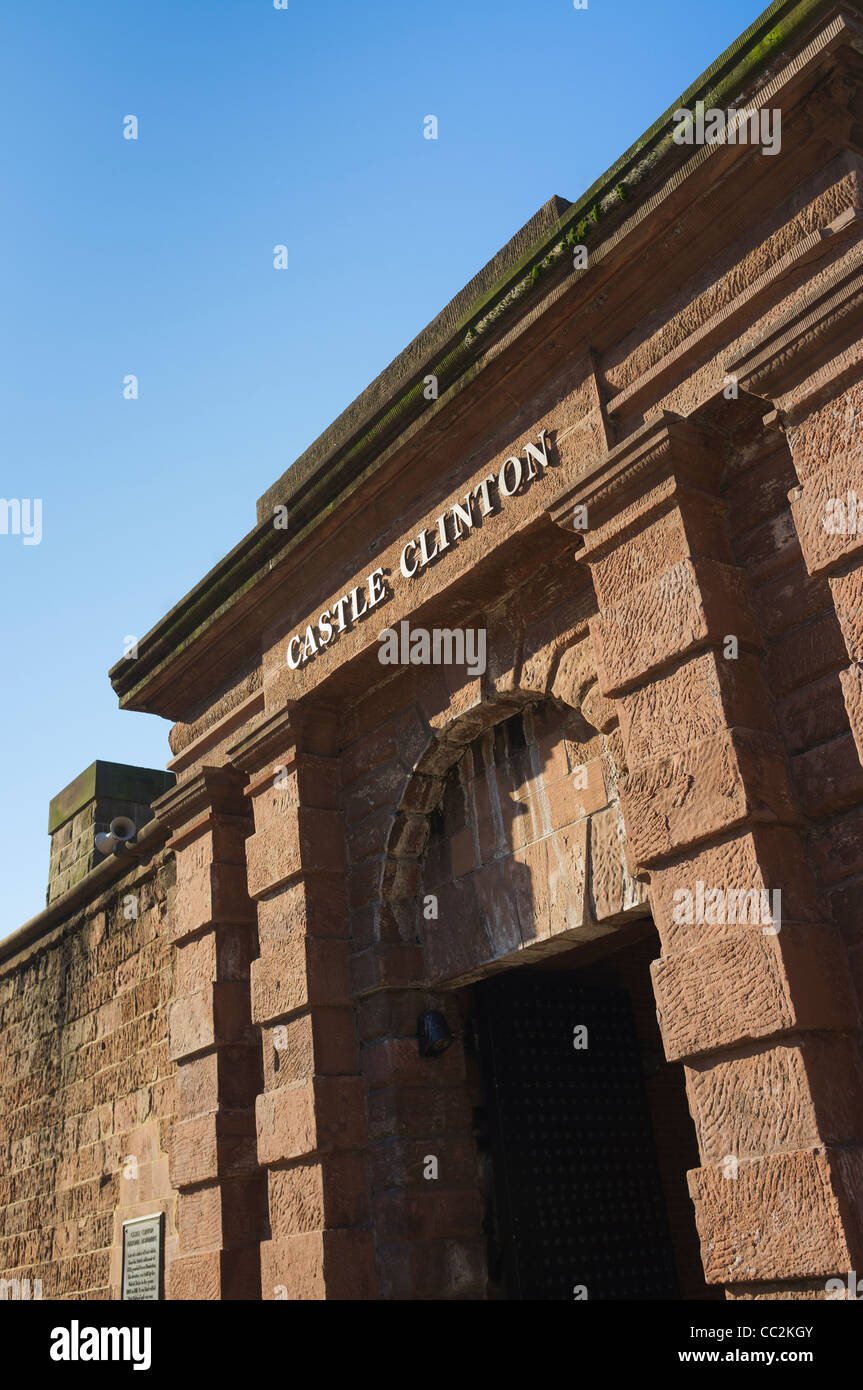 USA, New York State, New York City, Low angle view of Clinton Castle ...