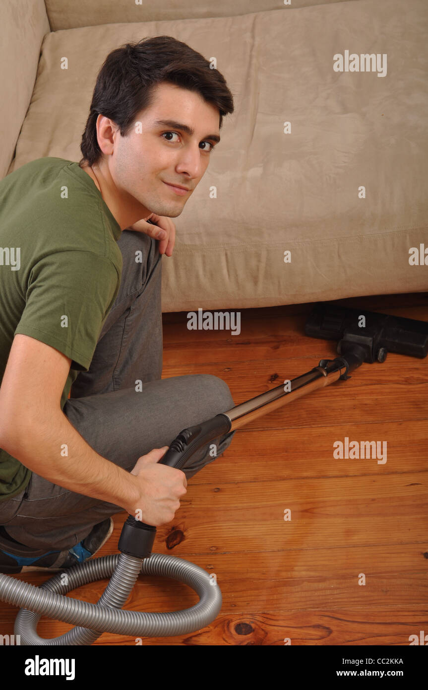 Housework vacuuming male hi-res stock photography and images - Alamy
