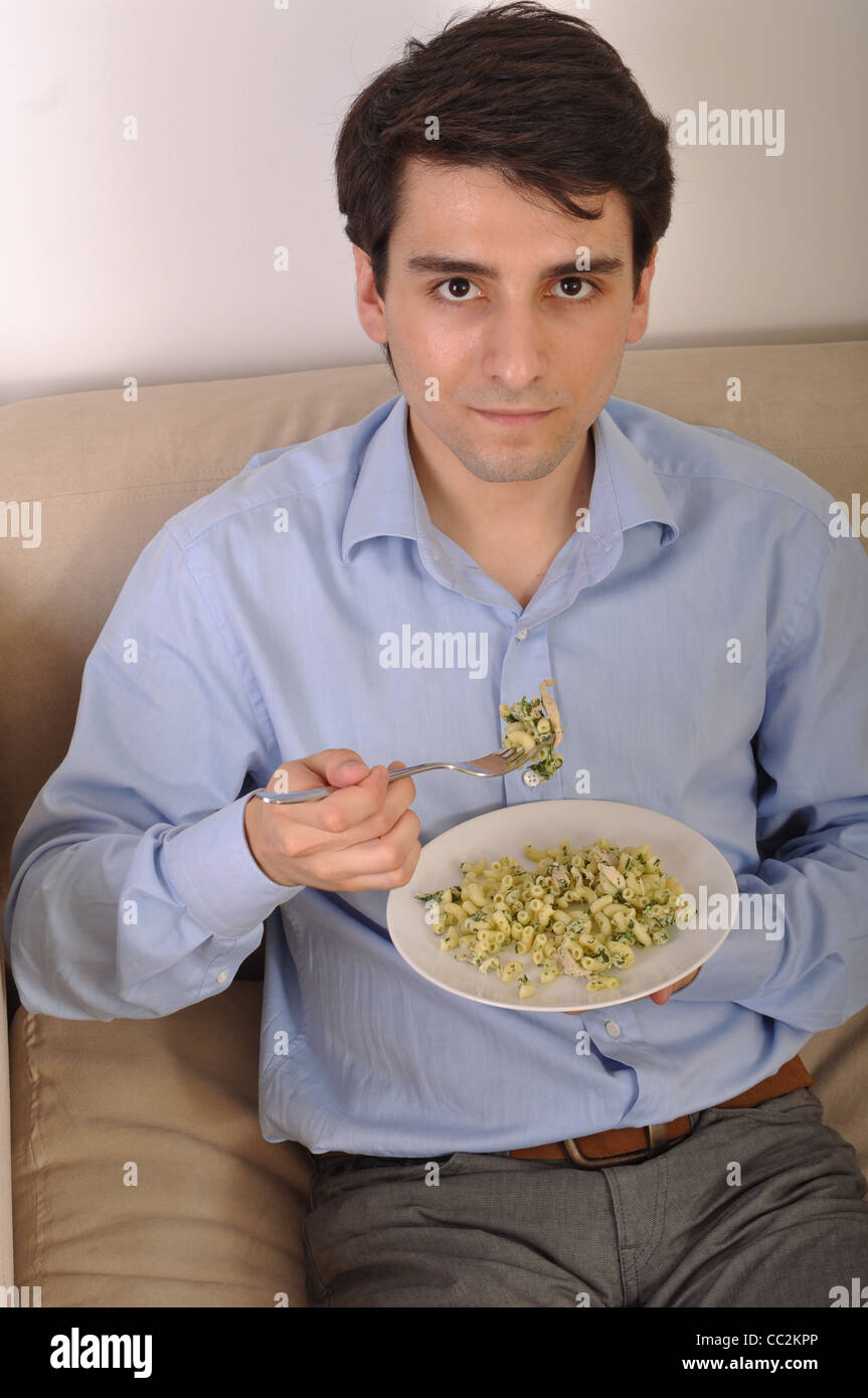 Man having lunch Stock Photo - Alamy