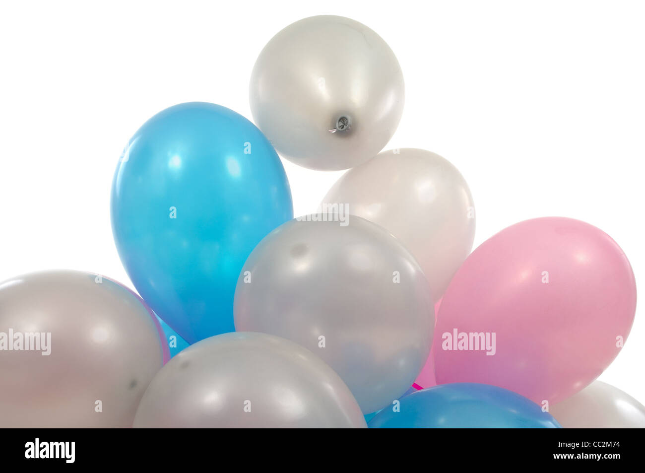 A pile of many balloons on clean white background Stock Photo - Alamy