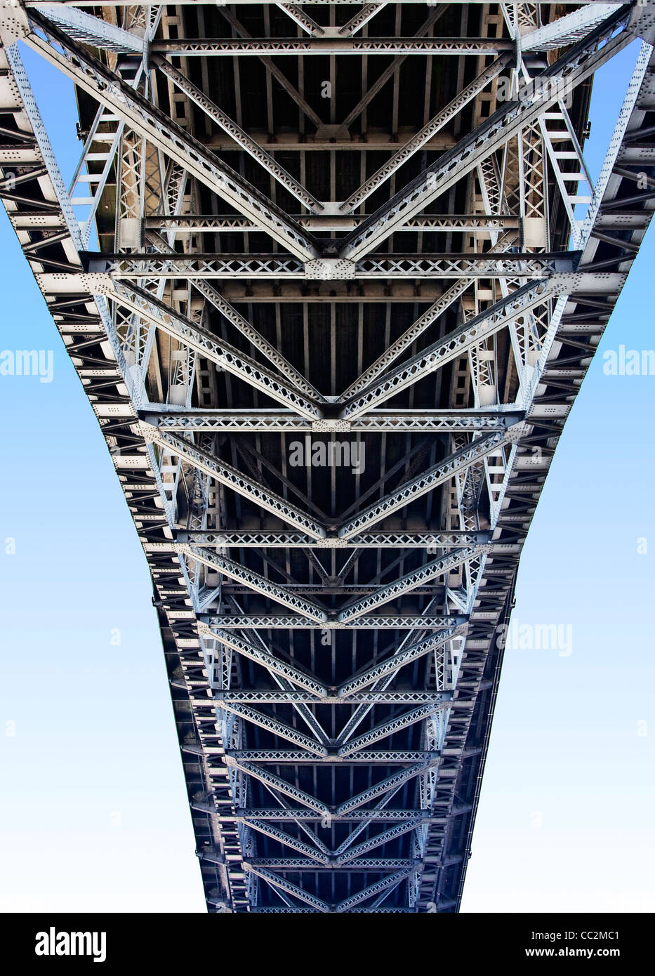 metal and concrete bridge from below Stock Photo - Alamy