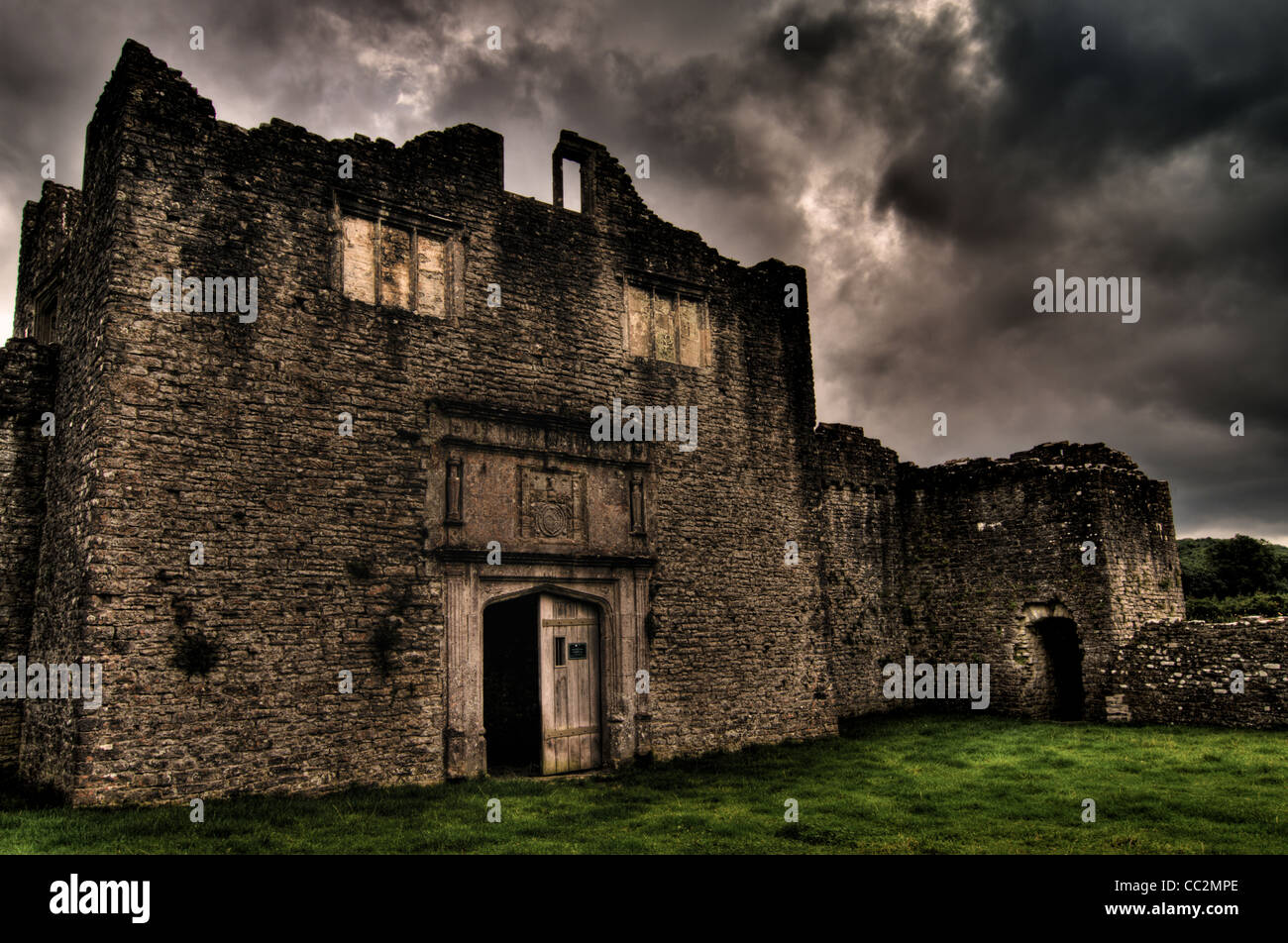 Beaupre Castle medieval ruins in Wales Stock Photo - Alamy