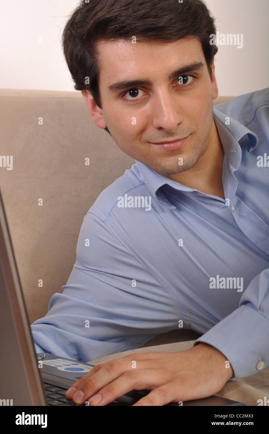 Man surfing the web Stock Photo - Alamy