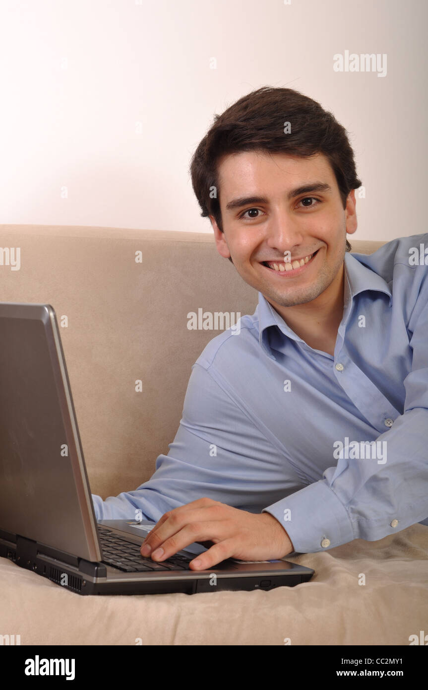 Man surfing the web Stock Photo - Alamy