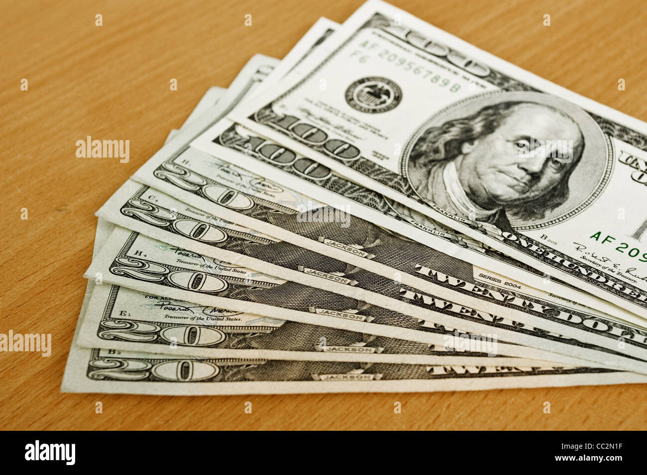 US dollars, banknotes on the table Stock Photo - Alamy