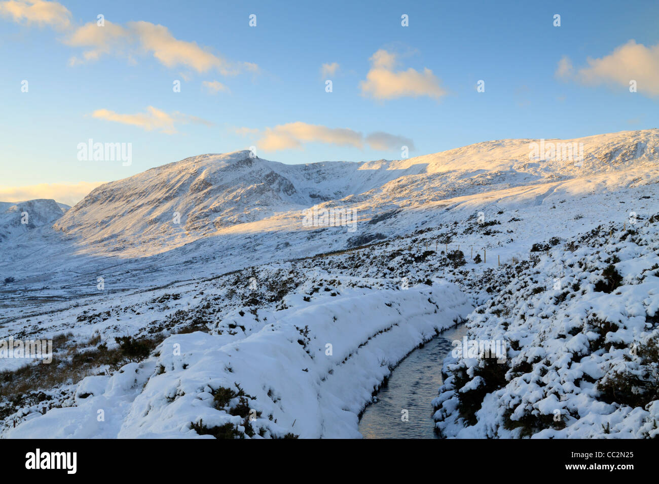 A view of Carnedd Dafydd and Pen Y Olau Wen from the bottom of Y Braich ...