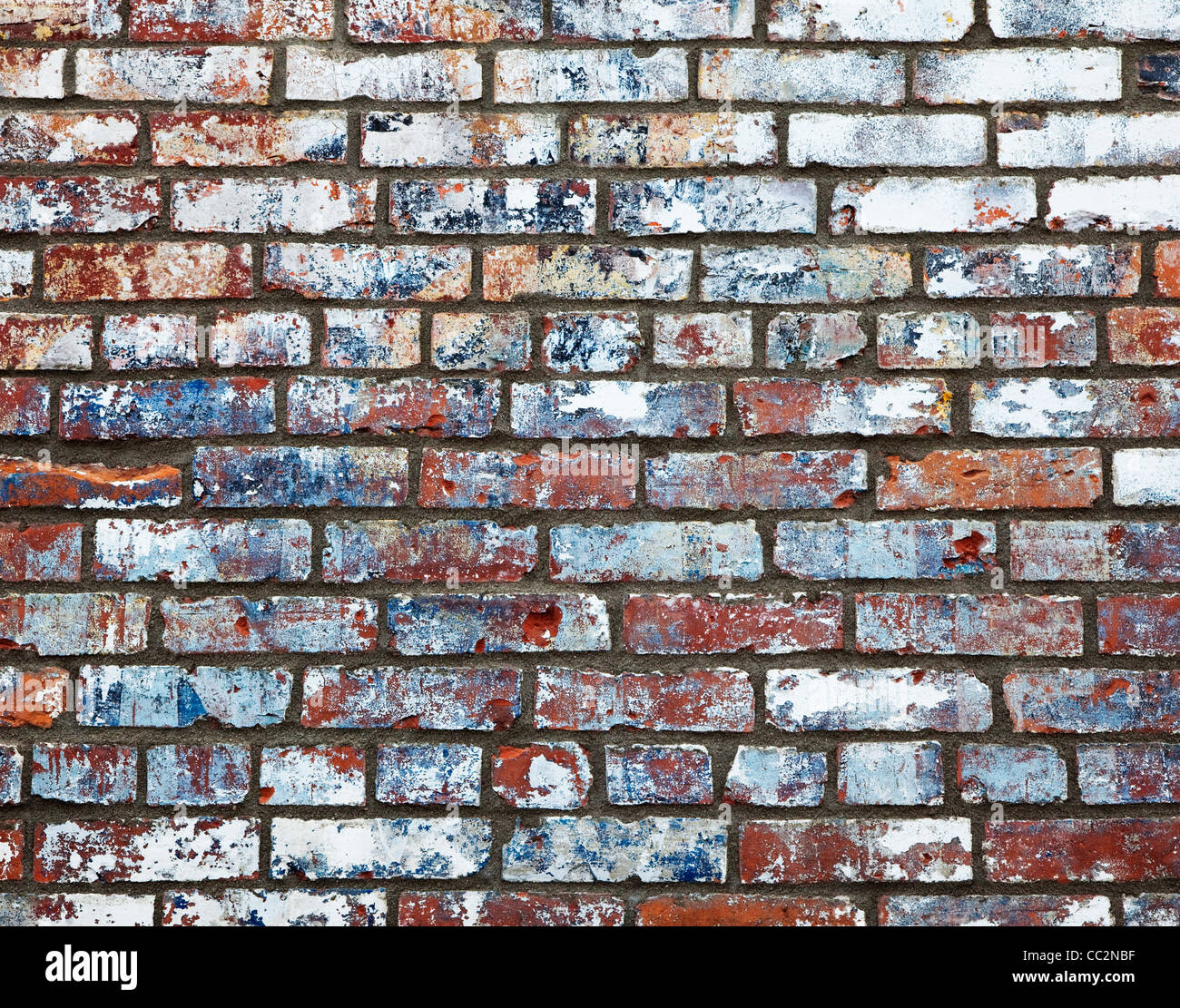 old red brick wall with fading painted sign Stock Photo - Alamy
