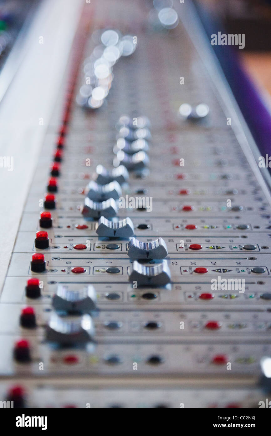Ireland, County Westmeath, Control panel in recording studio Stock ...