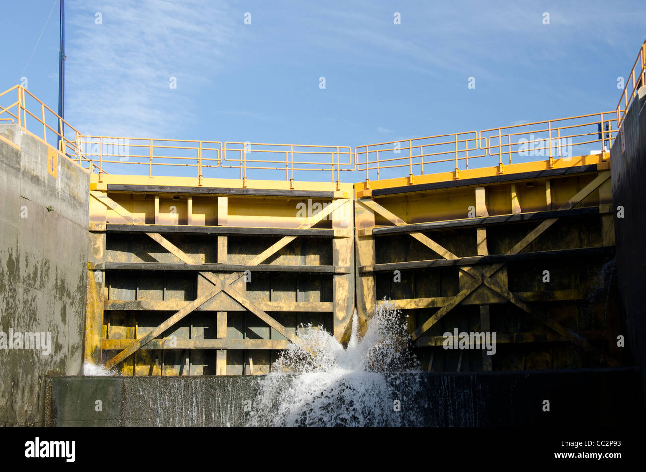 New York, Waterford. Erie Canal, Waterford Flight, lock 4 Stock Photo ...