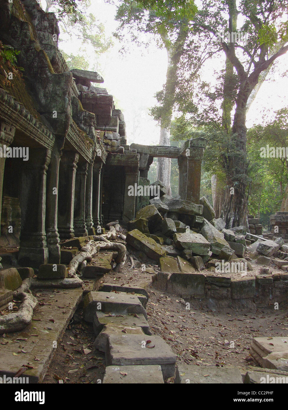 A view of the ruin temple of Tah Prohm in the Angkor temples in ...