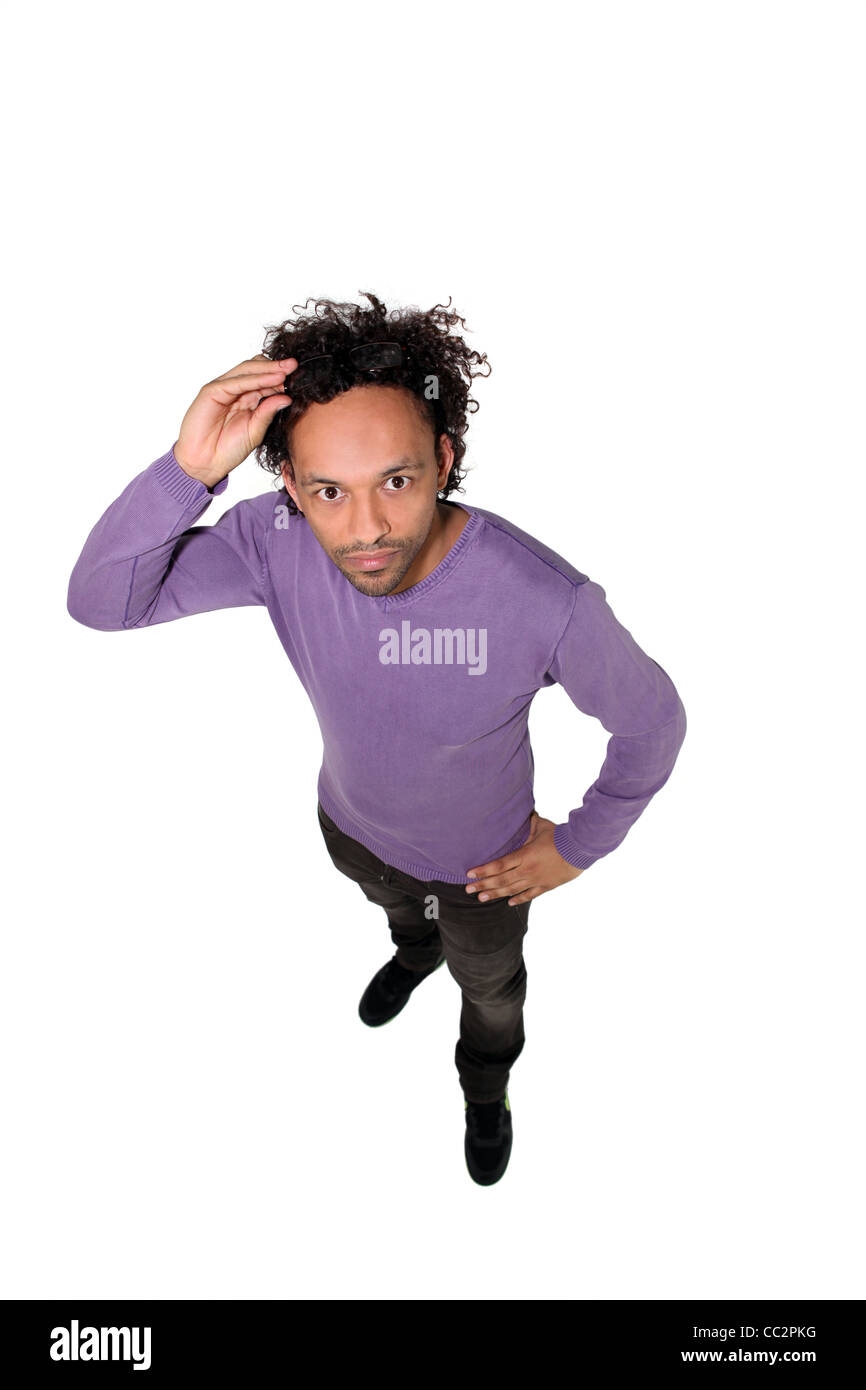 high angle shot of man Stock Photo - Alamy