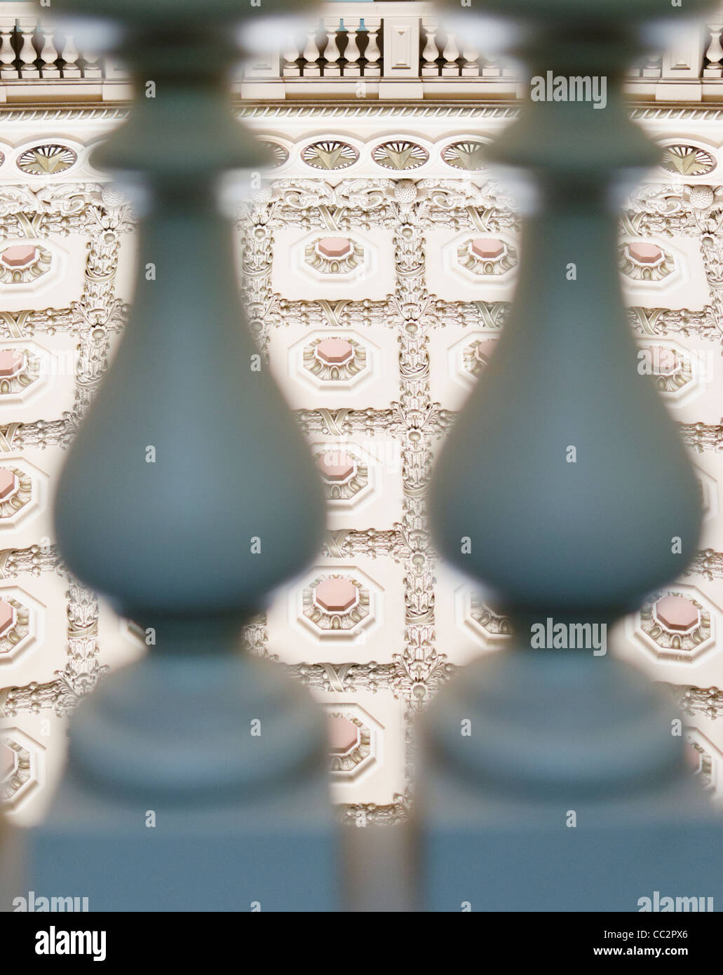 USA, Washington DC, Capitol Building, Close up of columns and decor ...