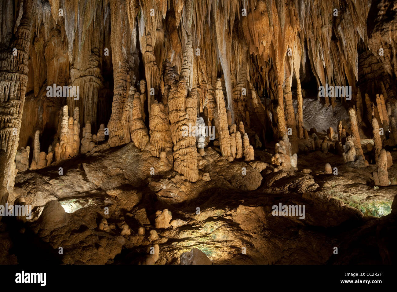 A cave with Stalagmites and stalactites Stock Photo - Alamy