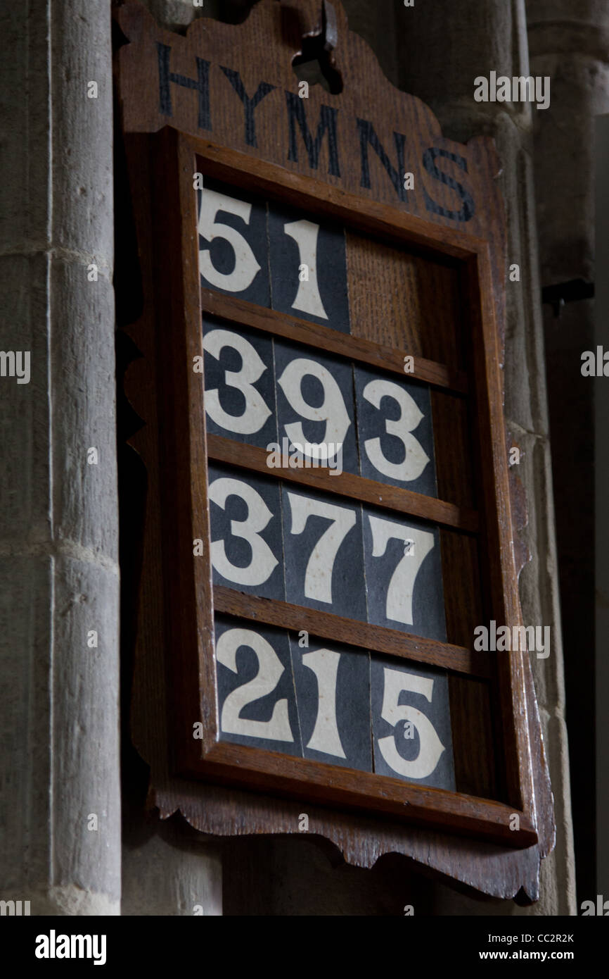 Hymn board numbers church hi-res stock photography and images - Alamy