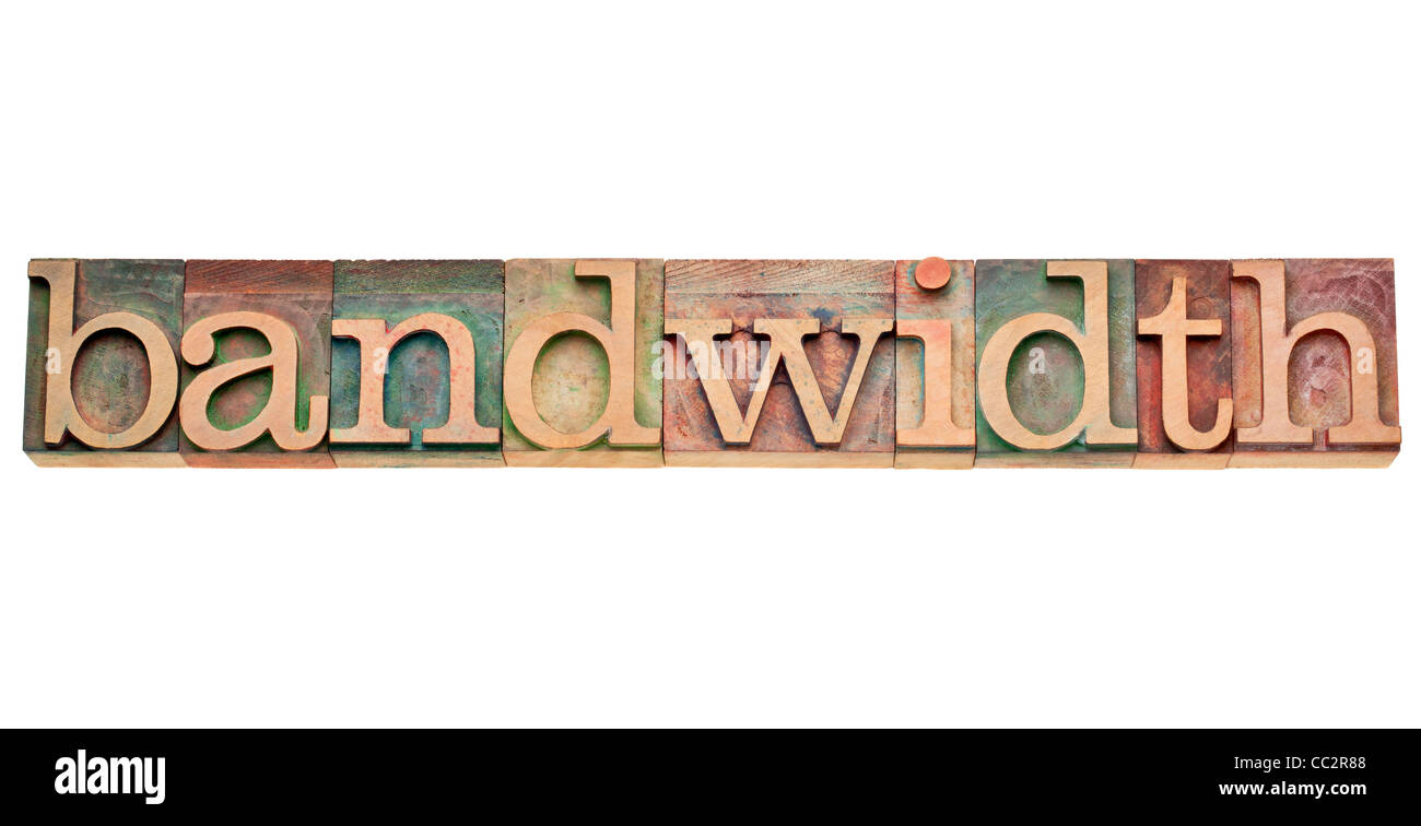 bandwidth - internet concept - isolated text in vintage wood ...