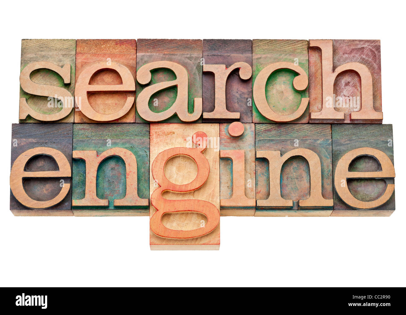 search engine - internet concept - isolated text in vintage wood ...